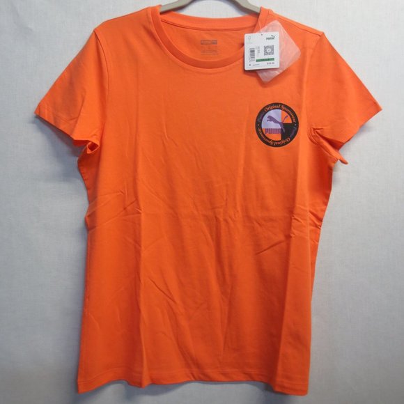 Puma | Tops | Puma Ladies Classics Trail Mix Logo Short Sleeve Tshirt ...